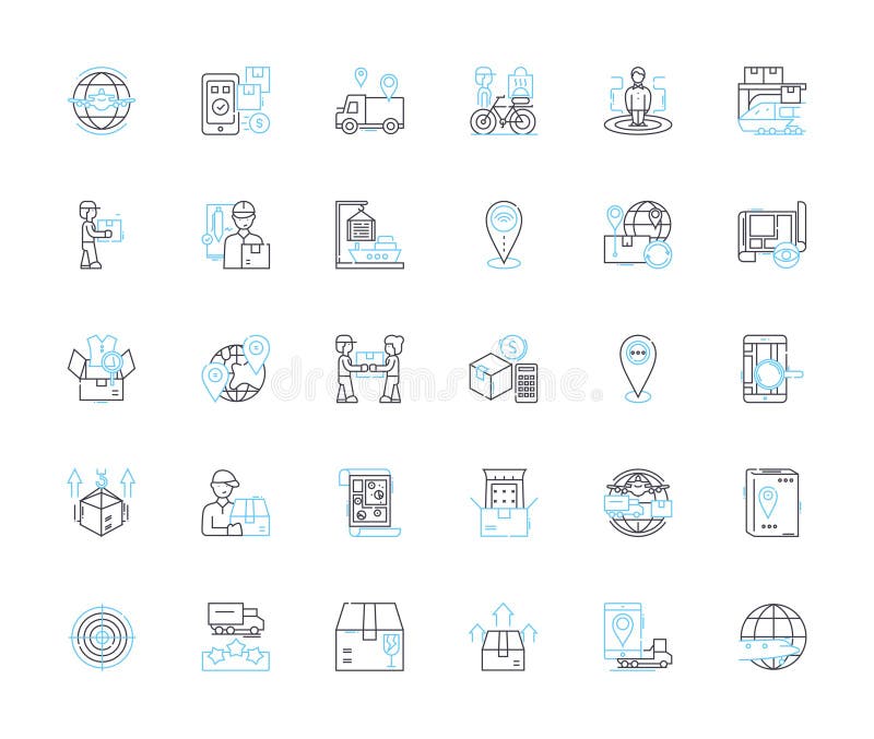 Shipment Services Linear Icons Set. Logistics, Delivery, Dispatch ...