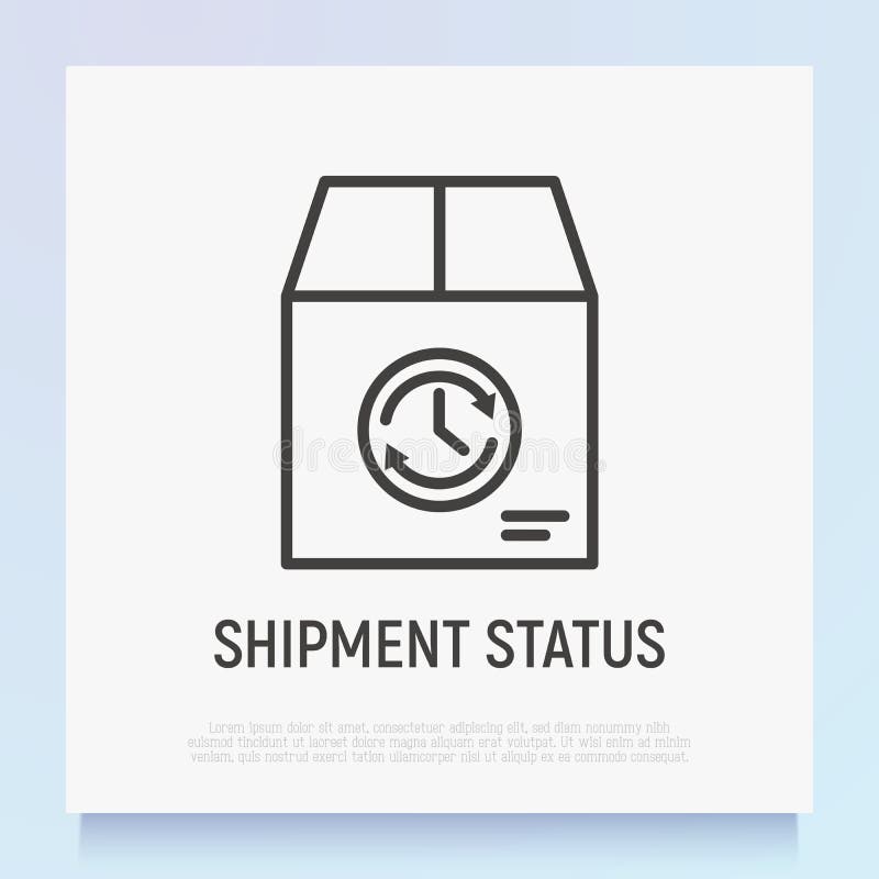 Shipment Status Thin Line Icon: Package with Clock. Modern Vector ...