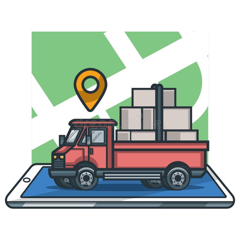 Shipment Tracking Concept. Vector Illustration Decorative Design Stock ...