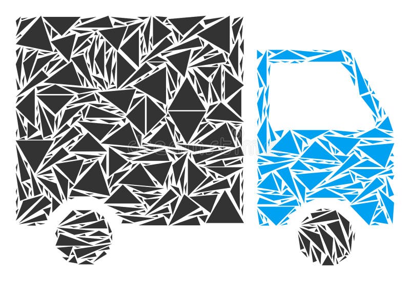 Shipment Van Collage of Triangles Stock Vector - Illustration of ...