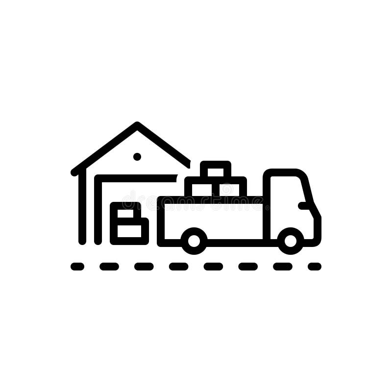 Black Line Icon for Shipments, Cargo and Freight Stock Vector ...