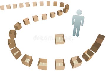 Shipper Shipping Line of Empty Boxes Stock Vector - Illustration of ...