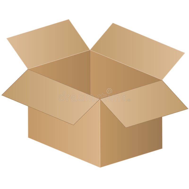 Open cute cardboard box stock vector. Illustration of express - 7300633