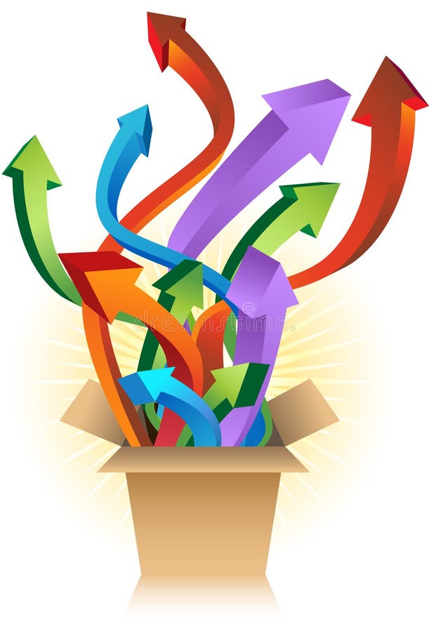 Shipping Box with Arrows stock vector. Illustration of element - 9275163