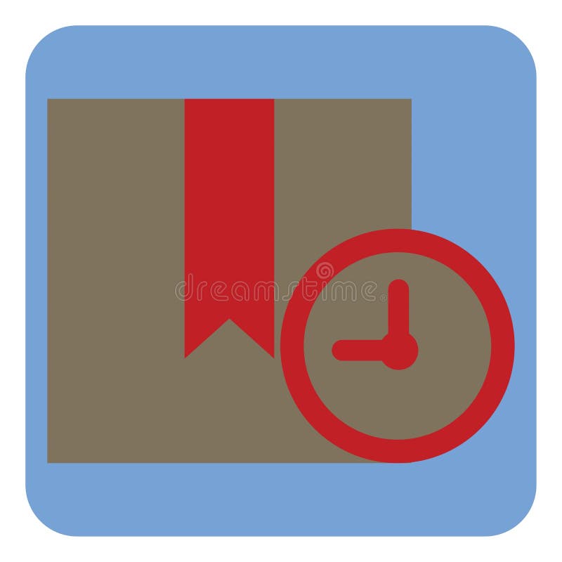 Shipping Box with Clock, Icon Stock Vector - Illustration of design ...