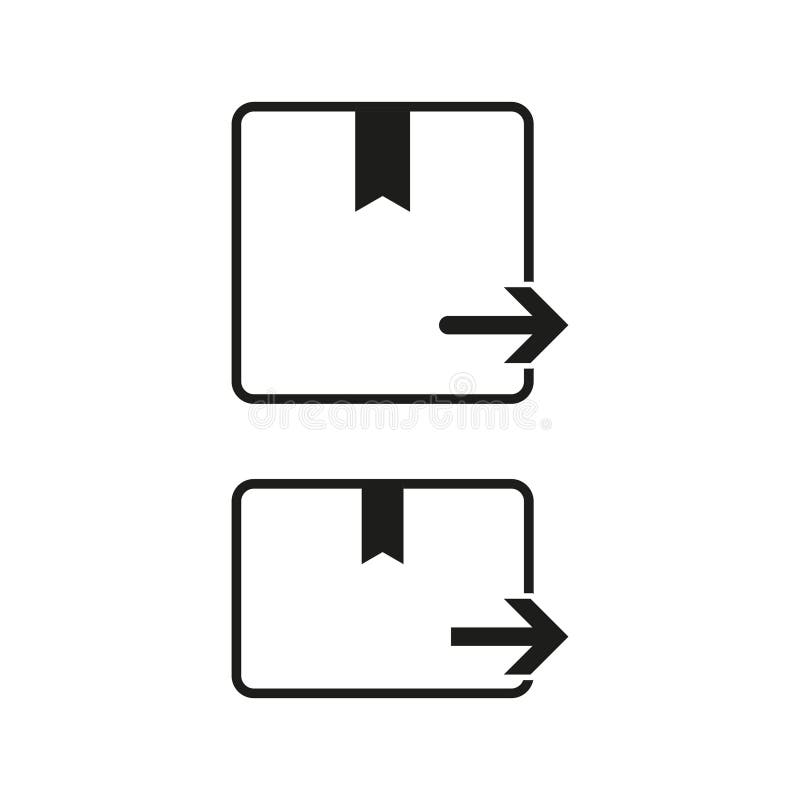 Shipping Box Icon. Arrow Direction Symbol. Delivery Package Vector ...