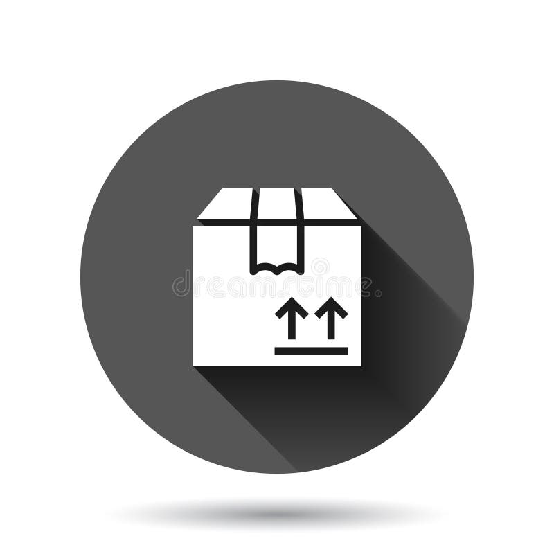 Shipping Box Icon in Flat Style. Container Vector Illustration on Black ...