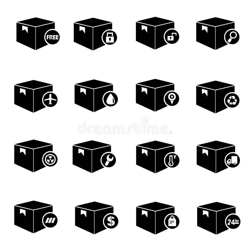 Shipping box icons stock vector. Illustration of position - 36445926