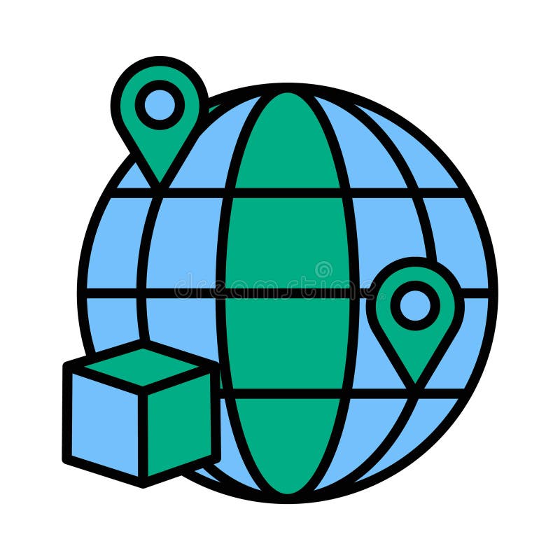 Shipping, Box, Location Pin, World, Location, Parcel Delivery Icon ...