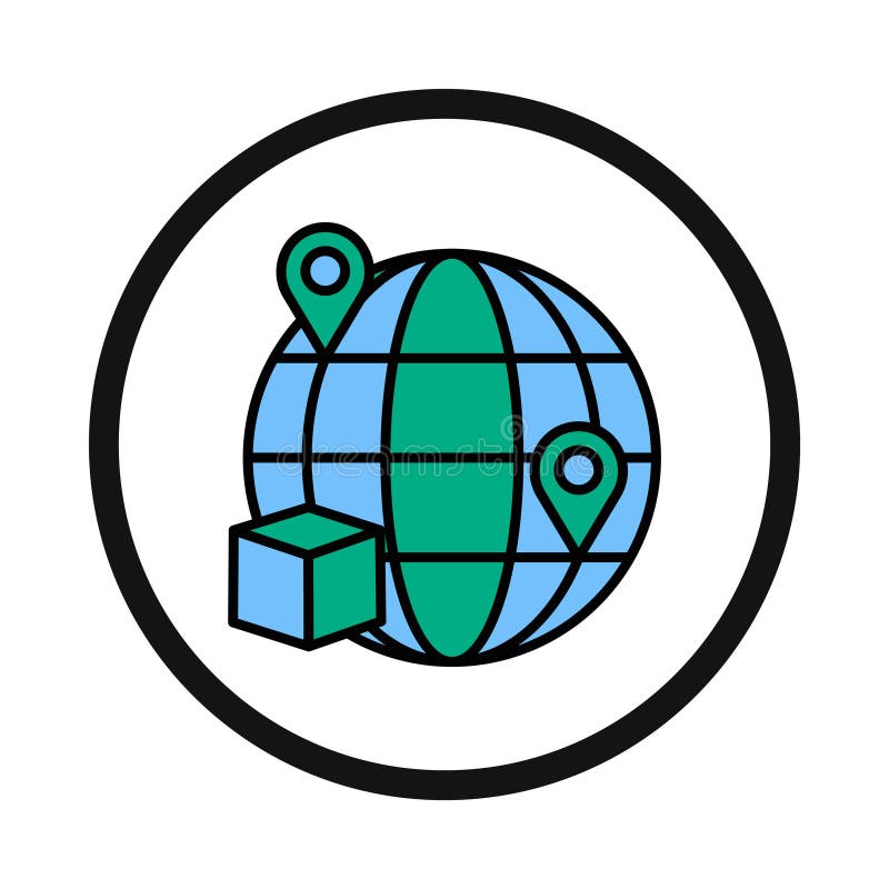Shipping, Box, Location Pin, World, Location, Parcel Delivery Icon ...