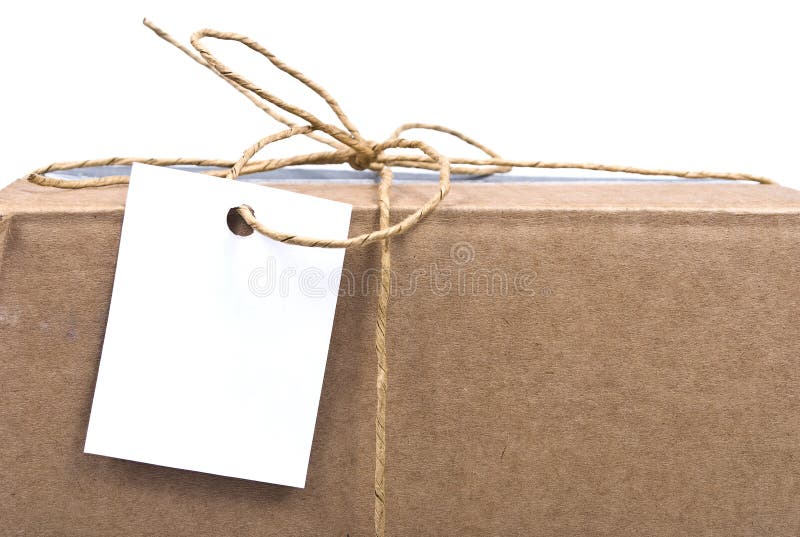 Shipping box with tag stock photo. Image of packaging - 13165986