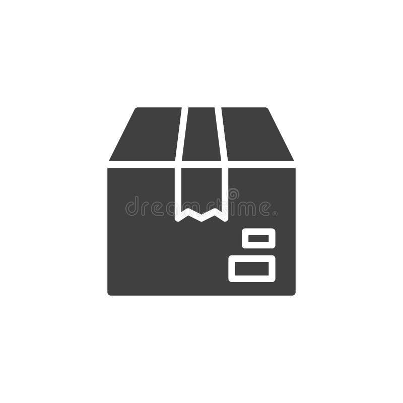 Cardboard Shipping Box Outline Icon Stock Vector - Illustration of ...