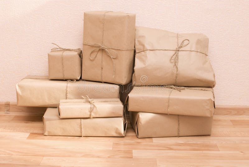 Shipping boxes stock image. Image of gift, floor, present - 17246263