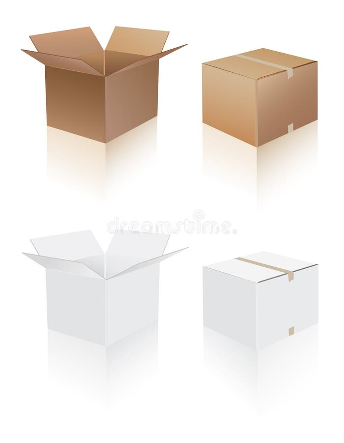 Cardboard Box Vector Illustration Stock Vector - Illustration of ...