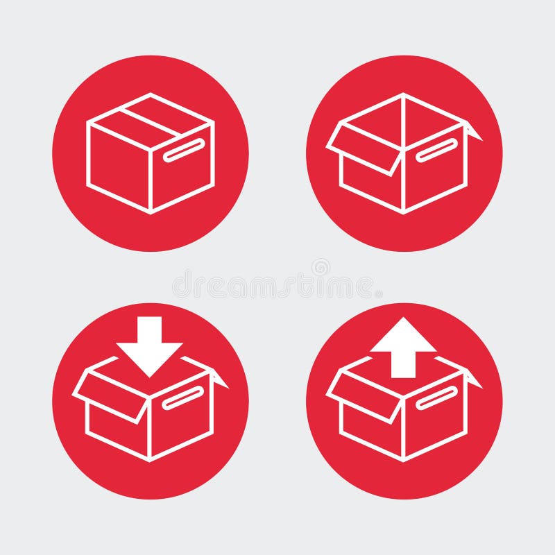 Shipping Boxes, Flat Icon Design Stock Vector - Illustration of ...