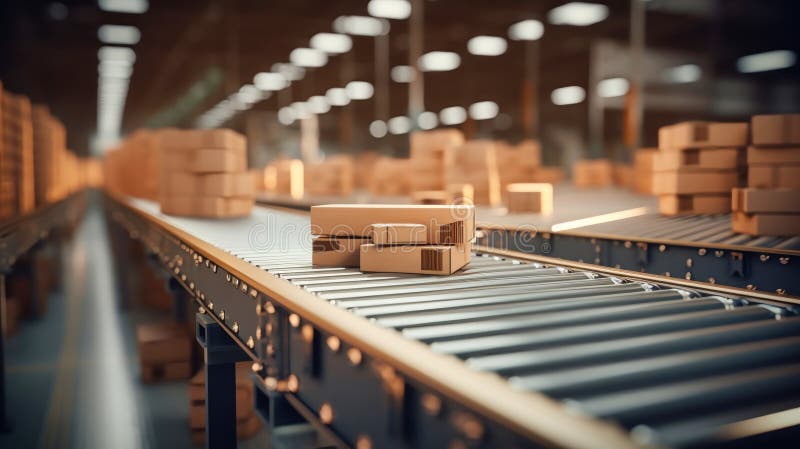 Shipping Boxes, Parcels. Production and Warehousing. Sorting Cardboard ...