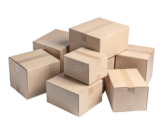 Stack of Cardboard Boxes for Moving and Shipping Stock Illustration ...