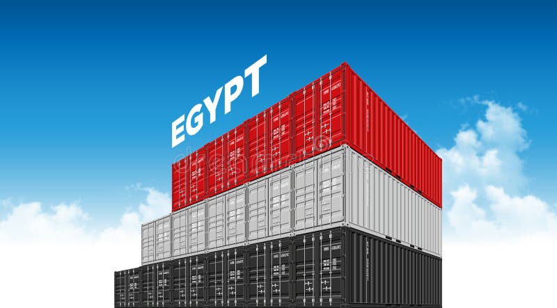 Egypt Logistics Concept Illustration. National Flag of Egypt from the ...