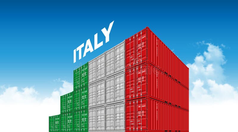 Shipping Cargo Container Italy Flag for Logistics and Transportation ...