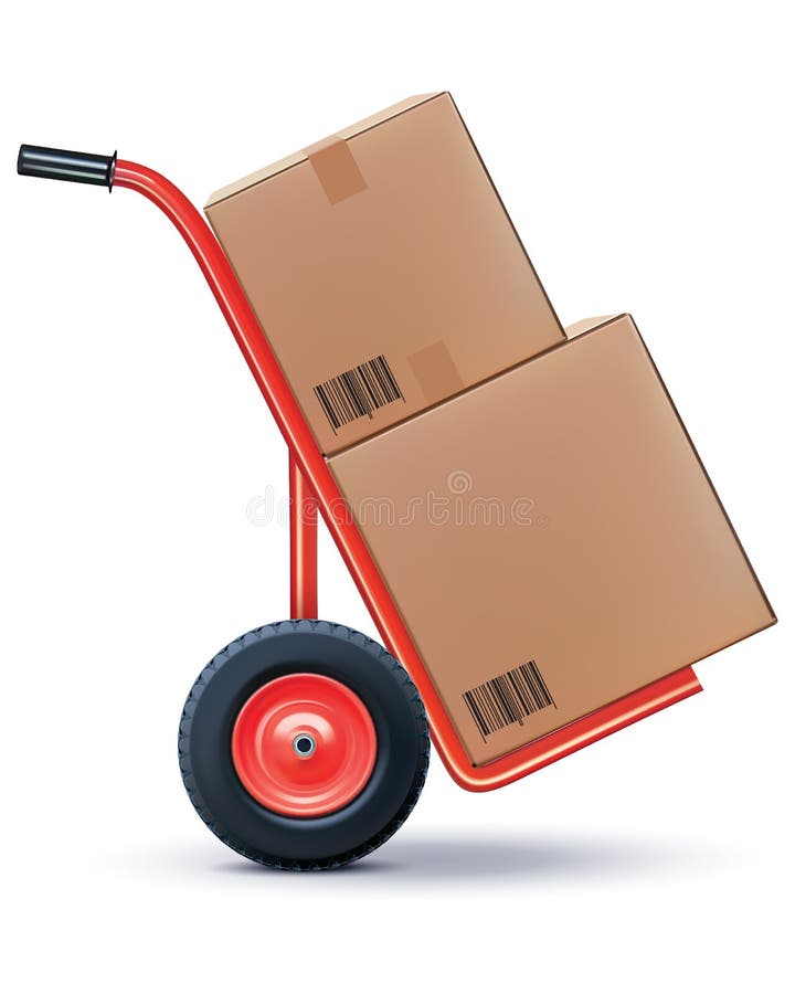 Shipping Cart Isolated on White. Stock Vector - Illustration of ...
