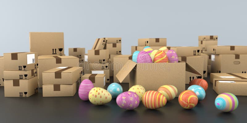 Easter Shipment Colored Eggs Stock Illustration - Illustration of ...