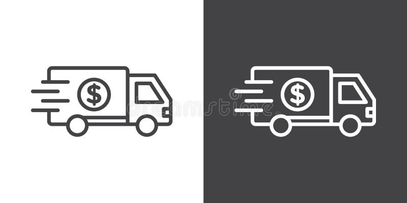 Shipping Charges Icon Flat Vector Set Outline Stock Vector ...