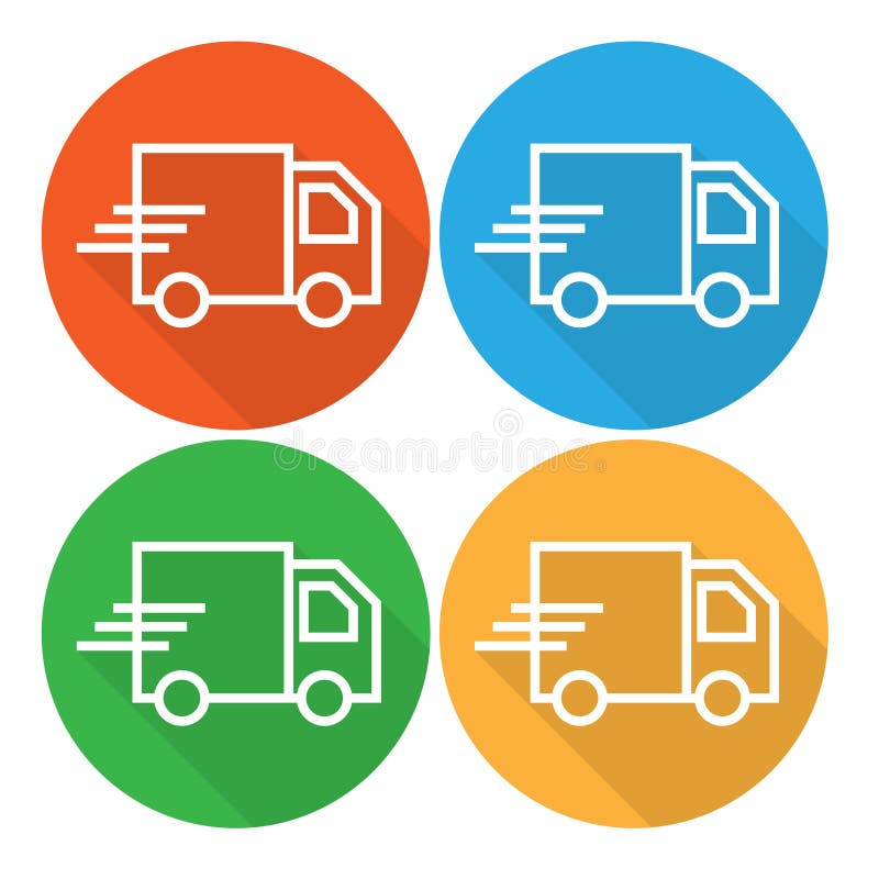 Shipping Concept, Colourful Web Icon Set, Vector Illustration Stock ...