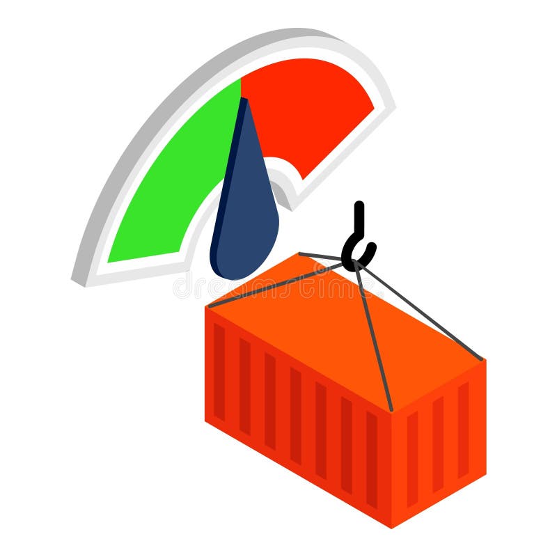 Shipping Concept Icon Isometric Vector. Hooked Cargo Container and ...