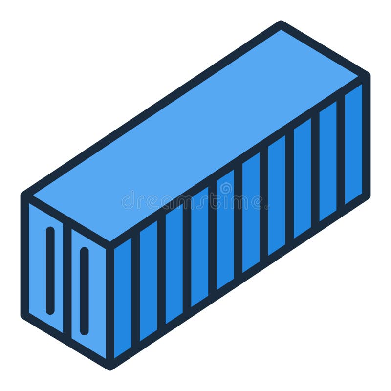 Shipping Container Blue Icon - Vector Transportation Colored Symbol ...