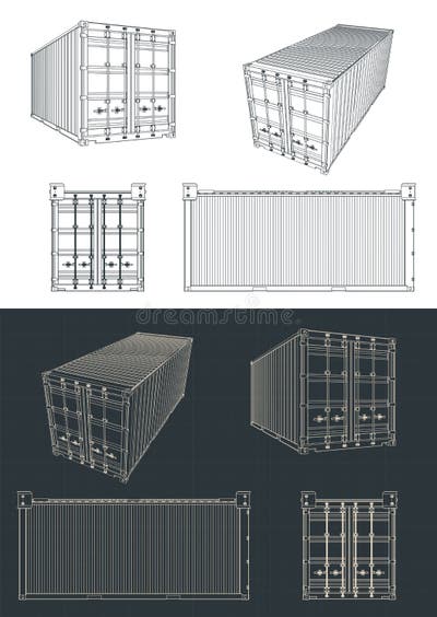 Shipping Container Drawings Stock Illustrations – 165 Shipping ...