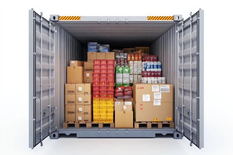 Efficient Shipping Container Storage Stock Illustration - Illustration ...