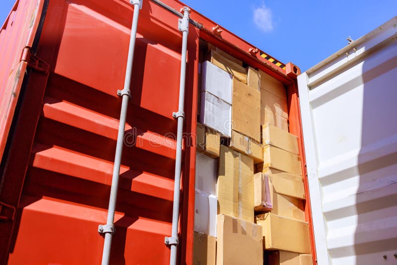 Shipping Container with Full Stacking Packs Ready for a Export Stock ...