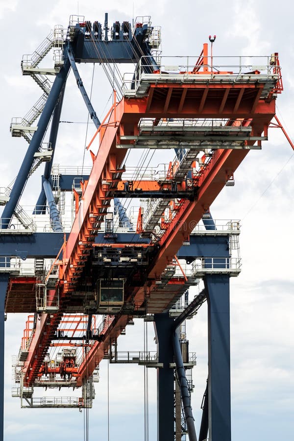 Shipping Container Gantry Crane in an Industrial Port Stock Photo ...