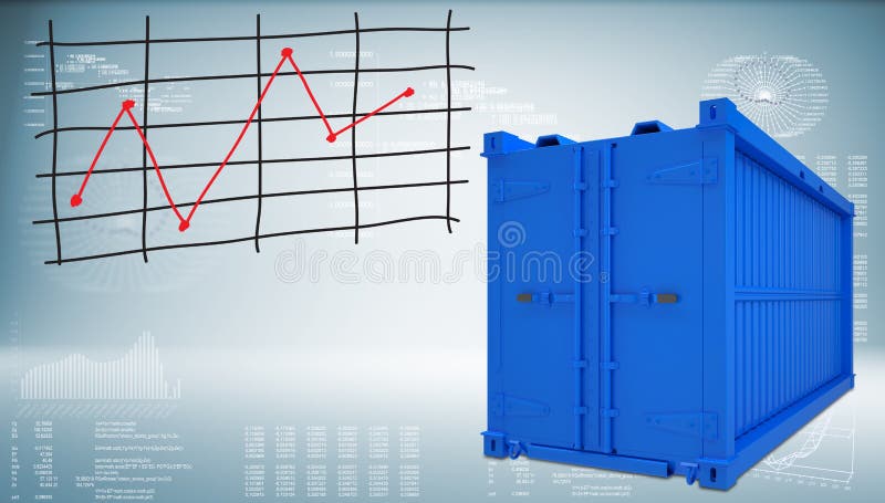 Shipping Container with Graph of Price Changes Stock Image - Image of ...