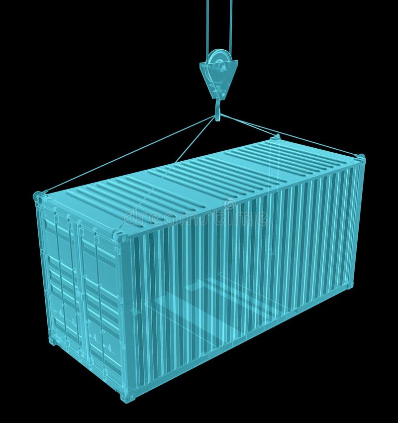 Shipping Container with Hook. X-ray Image Stock Illustration ...