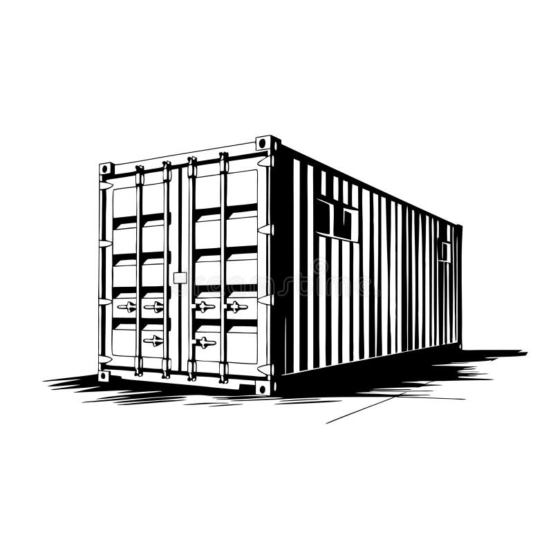 Shipping Container Illustration Vector for Logistics and Storage ...