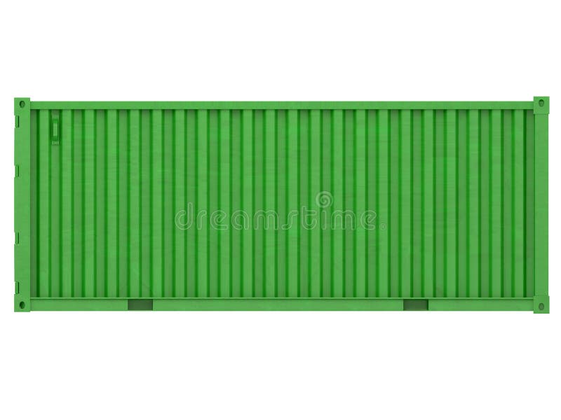 Shipping Container on a White Background Stock Illustration ...