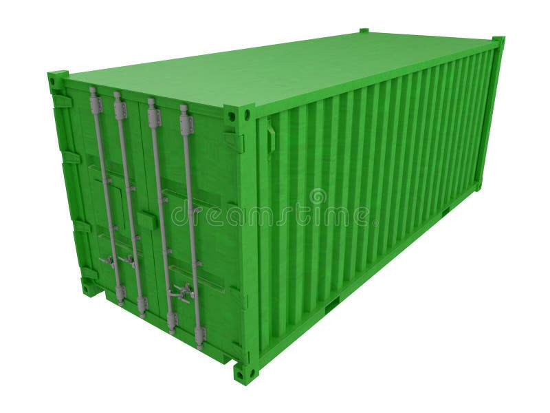 Shipping Container on a White Background Stock Illustration ...