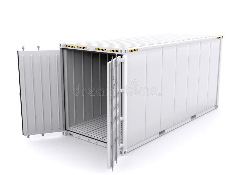 White Cargo Container Vector. Classic Cargo Container. Freight Shipping ...