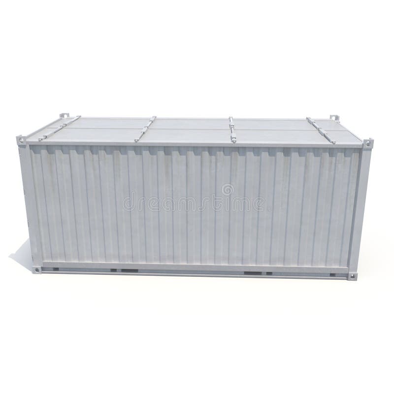 Shipping Container Isolated on White. Side View. 3D Illustration Stock ...