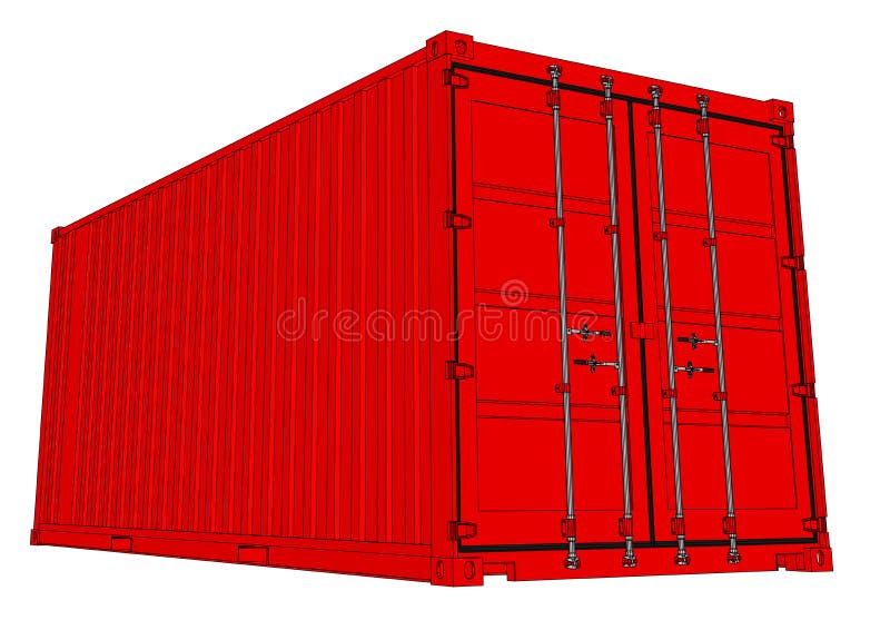 Shipping Container Isolated on White Stock Vector - Illustration of ...