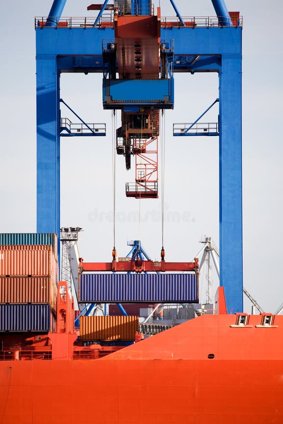 Shipping container loading stock image. Image of transportation - 8368843