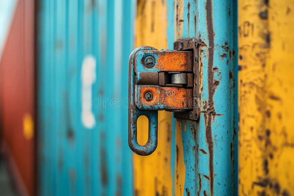 Shipping Container Lock Mechanism Stock Illustration - Illustration of ...