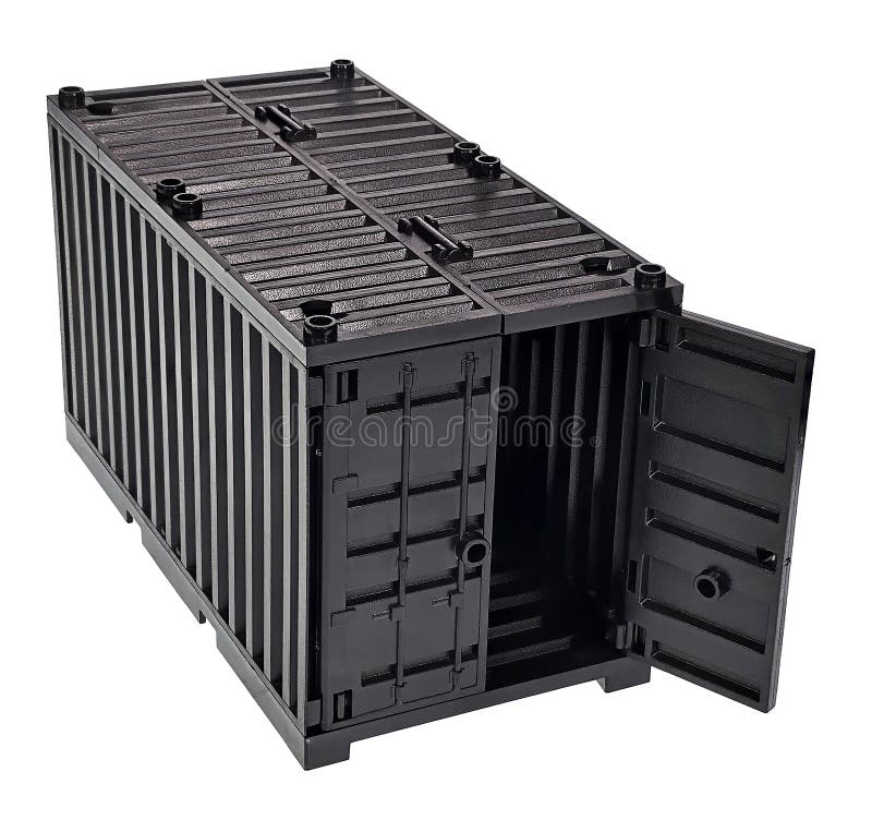 Shipping Container One Door Open Stock Photo - Image of mover, goods ...