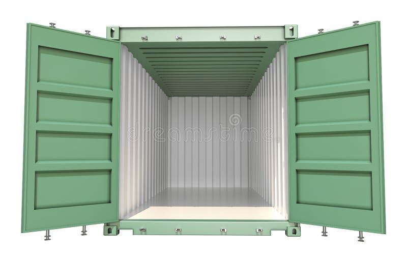 Shipping Container with Open Doors Stock Illustration - Illustration of ...