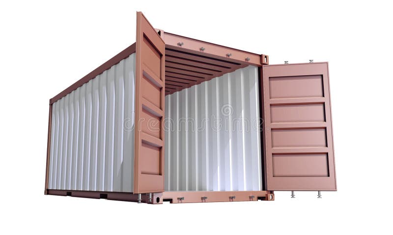 Shipping Container with Open Doors Stock Illustration - Illustration of ...