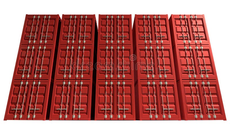 Shipping Container Red Stack Stock Illustration - Illustration of ...