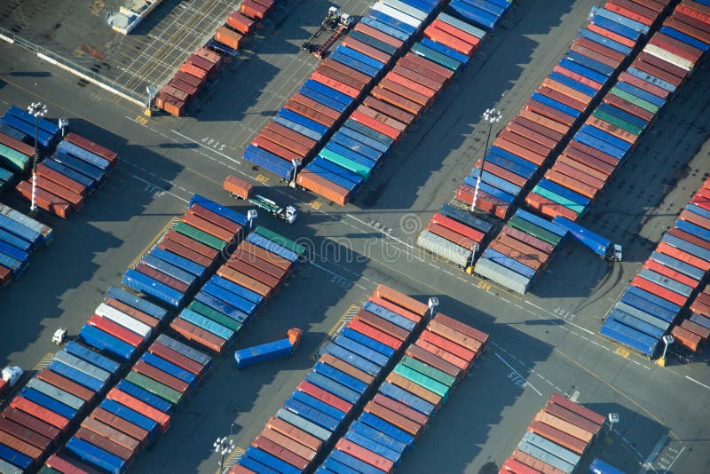 Shipping Container Rows stock image. Image of cargo, loading - 21767521