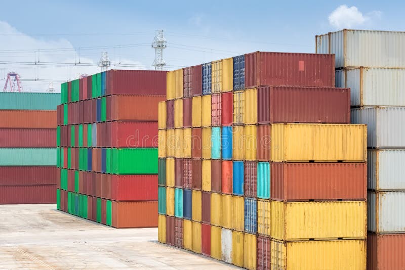 Container Stack stock image. Image of colorful, hamburg - 697757