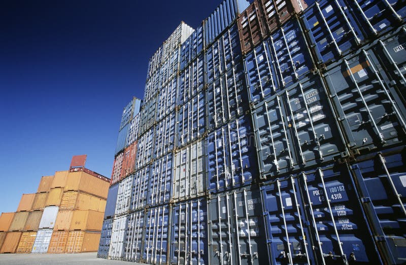 Shipping Container in Storage Yard Editorial Image - Image of view ...